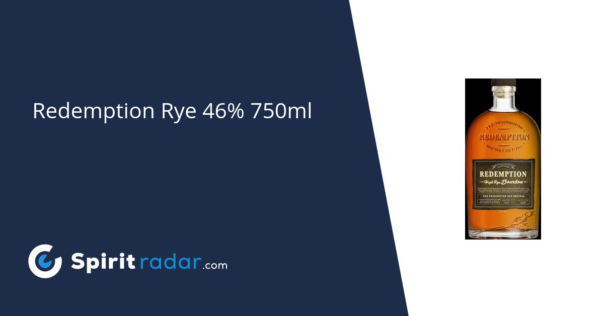 Redemption Rye new charred oak barrels 46% 750ml - Spirit Radar
