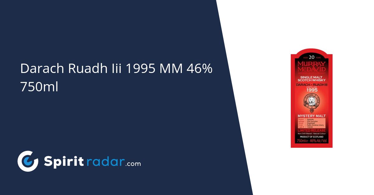 Darach Ruadh Iii 1995 MM 46% 750ml - Spirit Radar
