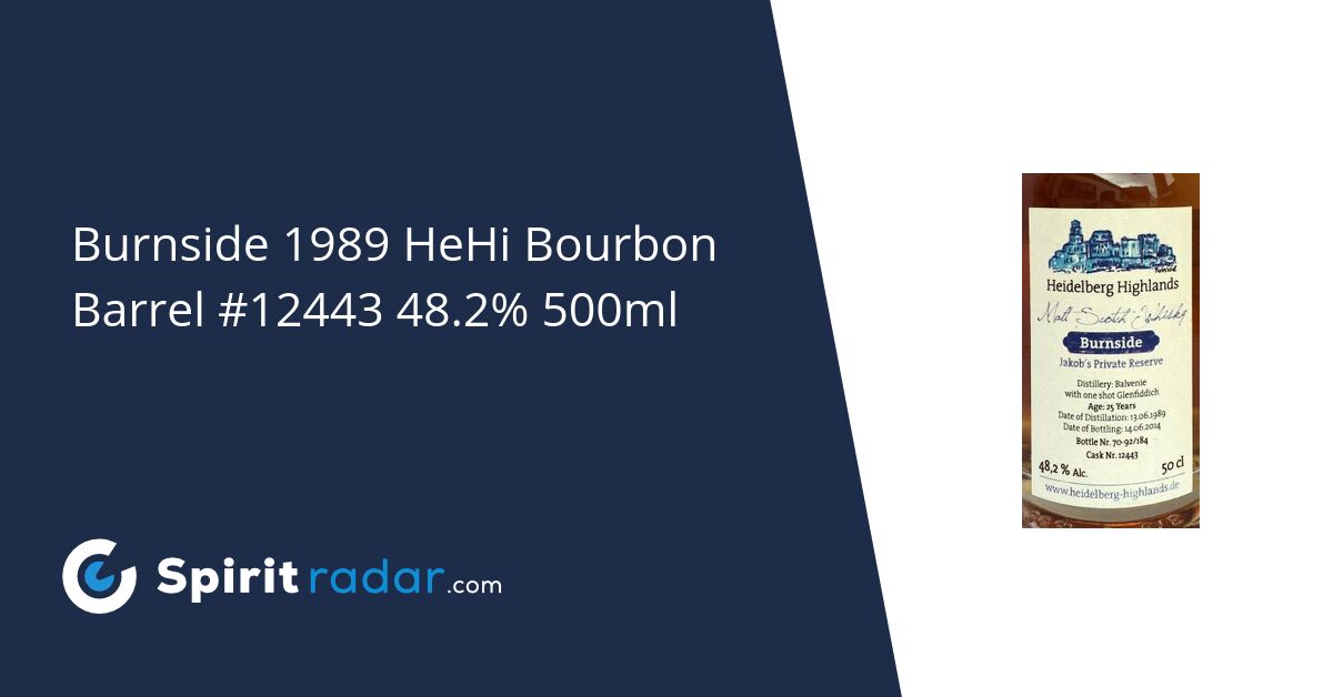 Burnside 1989 HeHi Bourbon Barrel #12443 48.2% 500ml - Spirit Radar