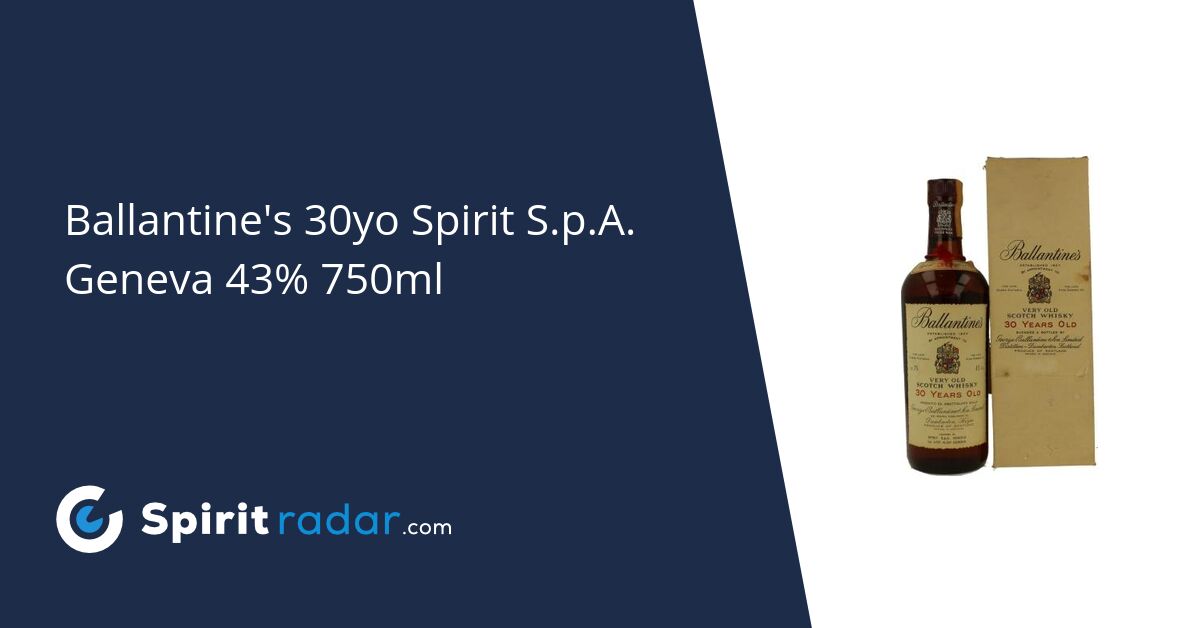 Ballantine's 30yo Spirit S.p.A. Geneva 43% 750ml - Spirit Radar