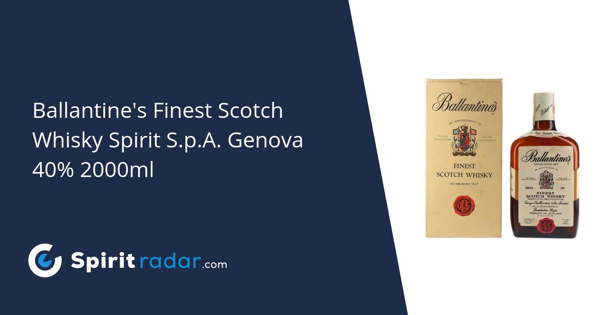 Ballantine's Finest Scotch Whisky Spirit S.p.A. Genova 40% 2000ml ...