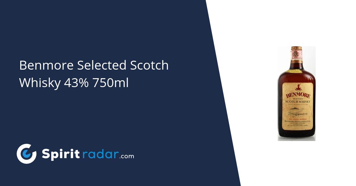Benmore Selected Scotch Whisky 43% 750ml - Spirit Radar