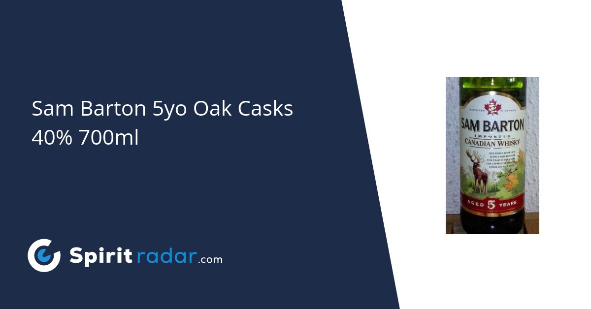 Sam Barton 5yo Oak Casks 40% 700ml - Spirit Radar