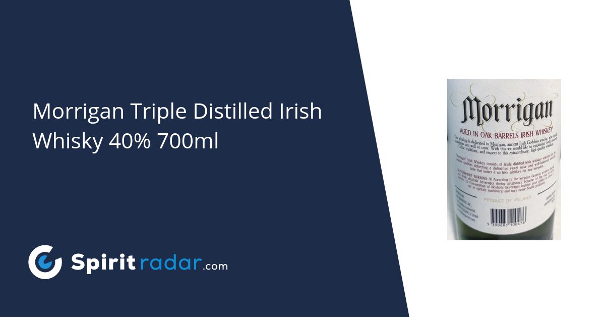Morrigan Triple Distilled Irish Whisky 40% 700ml - Spirit Radar