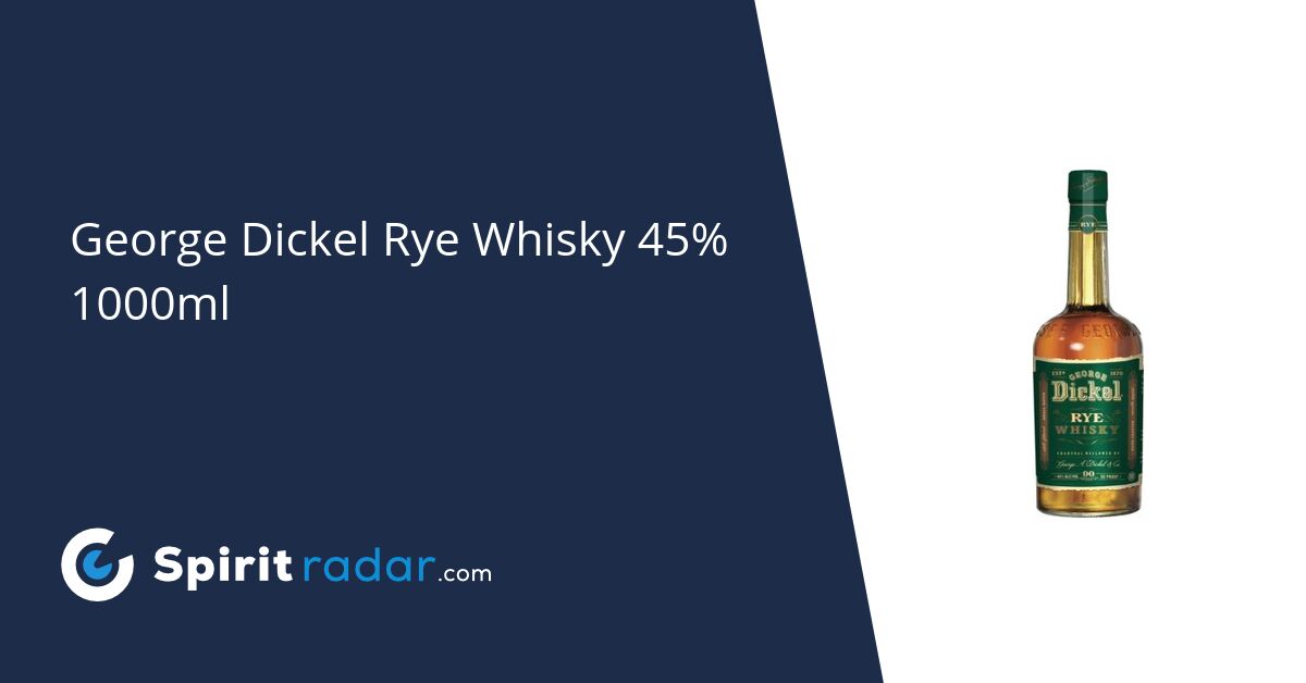 George Dickel Rye Whisky American Oak 45% 1000ml - Spirit Radar