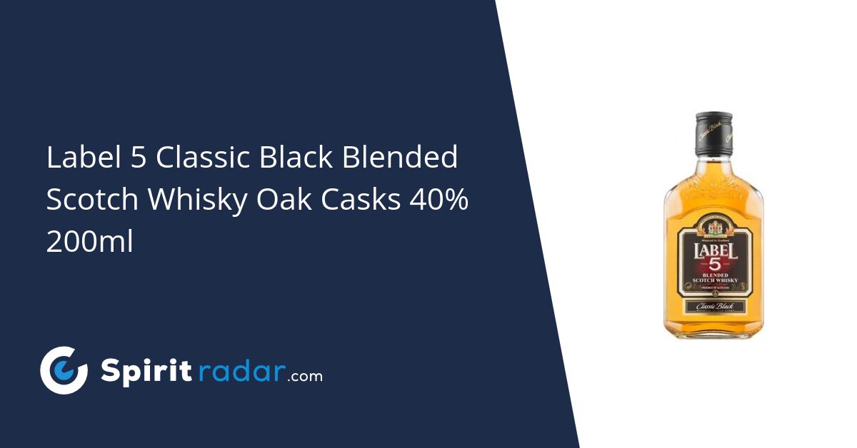 Label 5 Classic Black Blended Scotch Whisky Oak Casks 40% 200ml - Spirit Radar