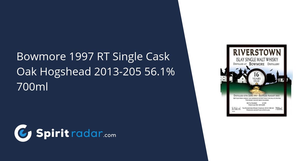 Bowmore 1997 RT Single Cask Oak Hogshead 2013-205 56.1% 700ml - Spirit ...
