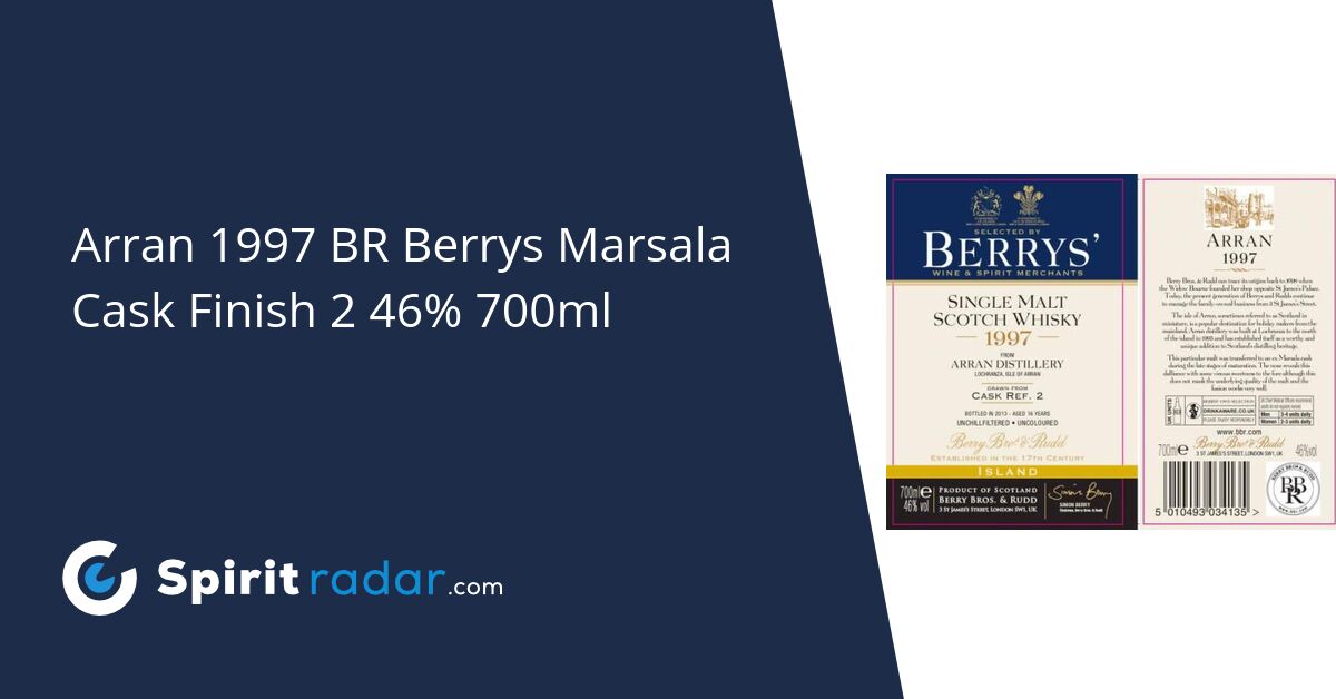 Arran 1997 BR Berrys Marsala Cask Finish 2 46% 700ml - Spirit Radar