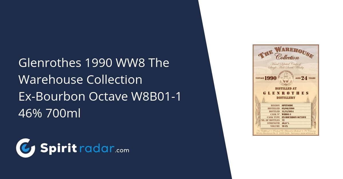 Glenrothes 1990 WW8 The Warehouse Collection Ex-Bourbon Octave W8B01-1 ...