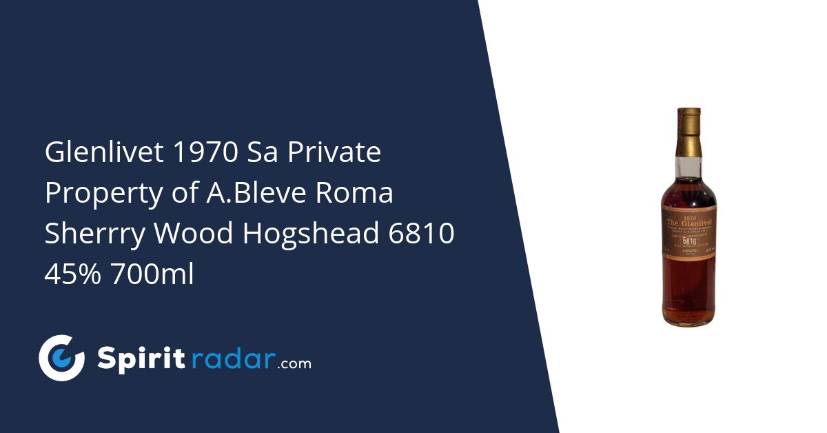 Glenlivet 1970 Sa Private Property of A.Bleve Roma Sherrry Wood ...