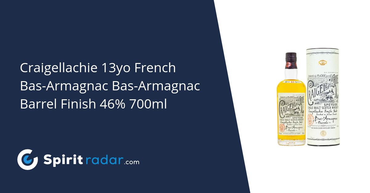 Craigellachie 13yo French Bas-Armagnac Bas-Armagnac Barrel Finish 46% 700ml - Spirit Radar