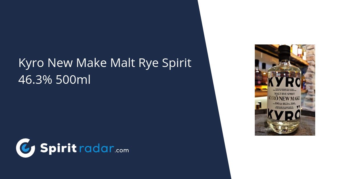 Kyro New Make Malt Rye Spirit 46.3% 500ml - Spirit Radar
