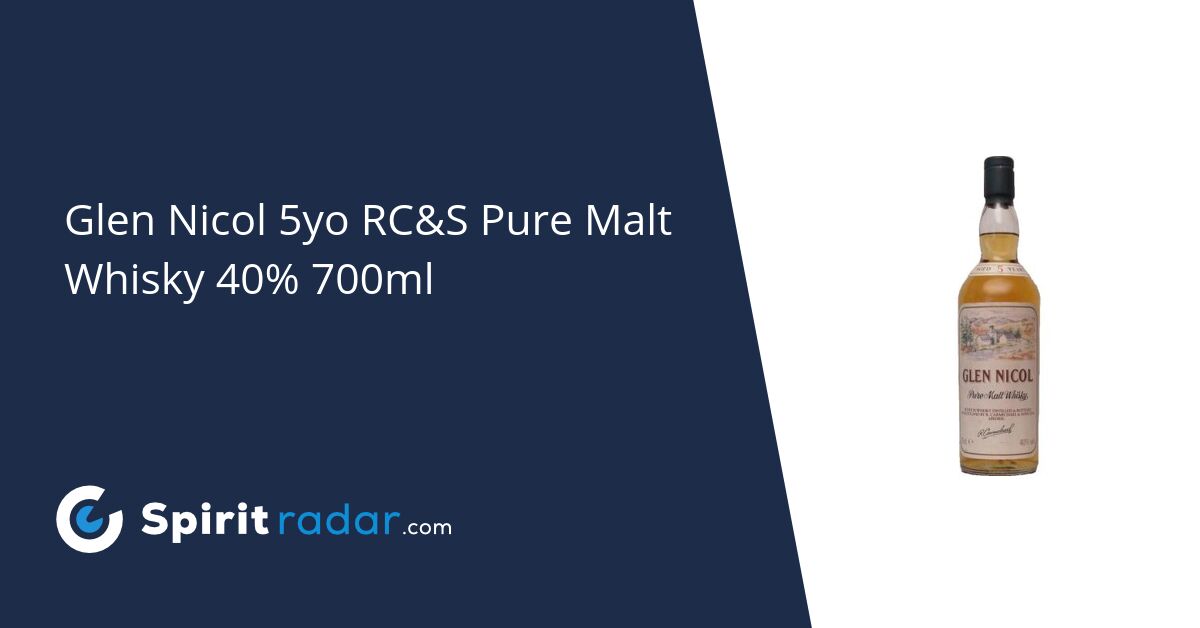 Glen Nicol 5yo RC&S Pure Malt Whisky 40% 700ml - Spirit Radar