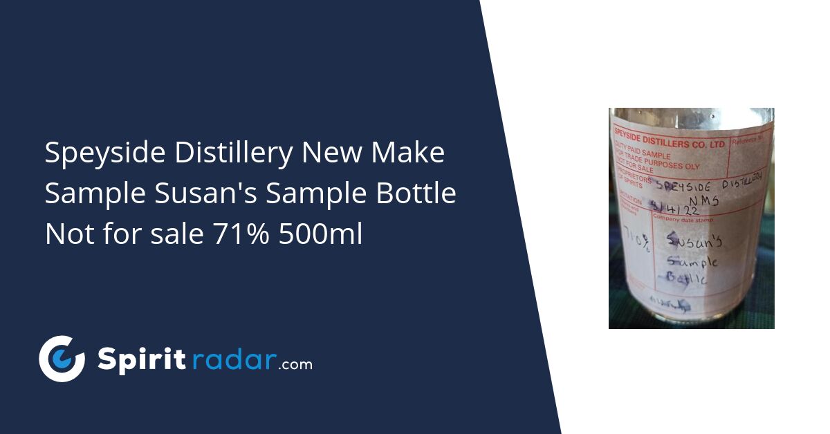 Speyside Distillery New Make Sample Susan's Sample Bottle Not for sale ...