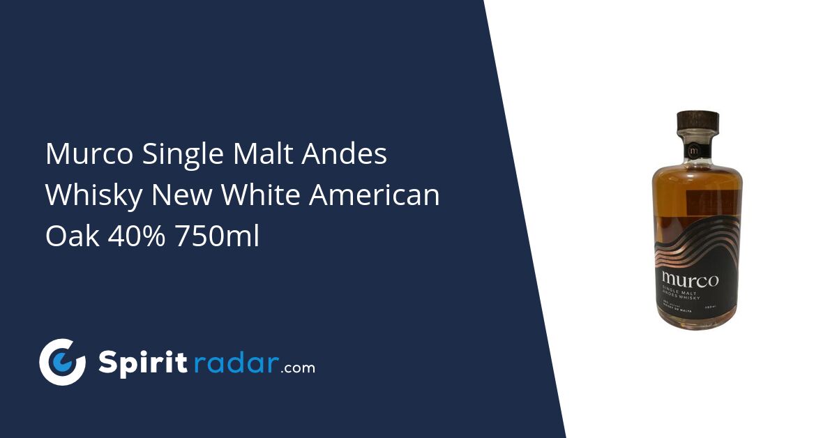 Murco Single Malt Andes Whisky New White American Oak 40% 750ml ...