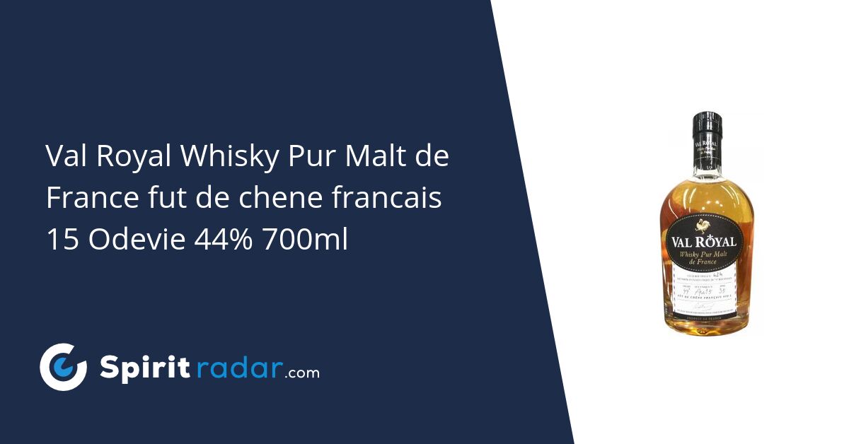Val Royal Whisky Pur Malt de France fut de chene francais 15 Odevie 44% ...
