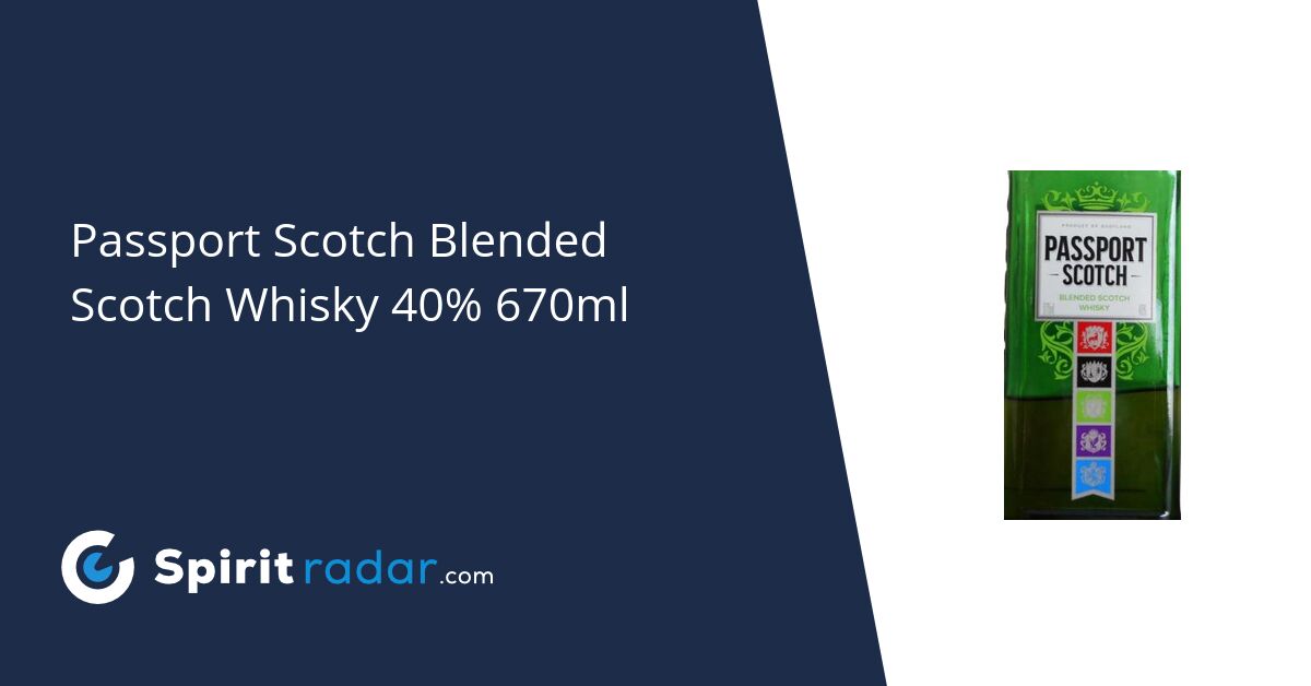 Passport Scotch Blended Scotch Whisky 40% 670ml - Spirit Radar