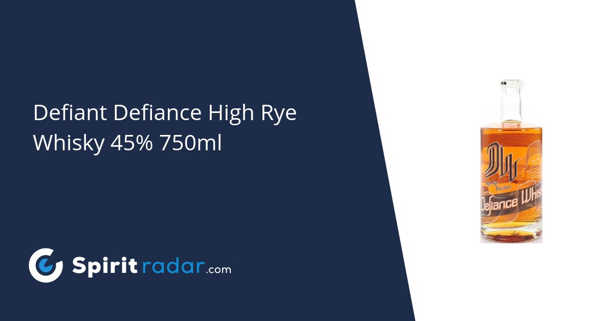 Defiant Defiance High Rye Whisky 45% 750ml - Spirit Radar