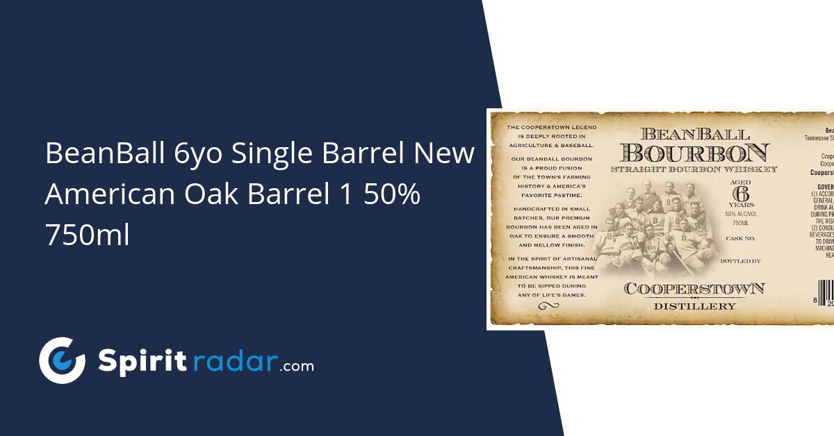 BeanBall 6yo Single Barrel New American Oak Barrel 1 50% 750ml - Spirit ...
