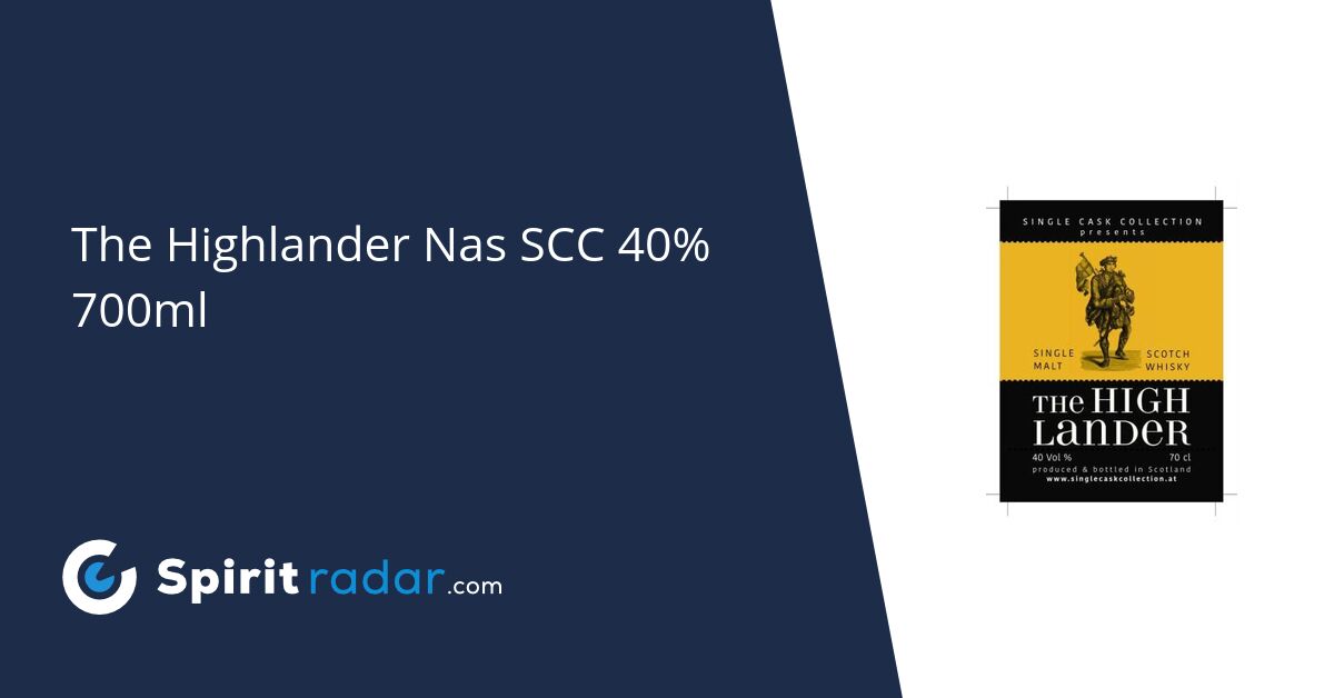 The Highlander Nas SCC 40% 700ml - Spirit Radar