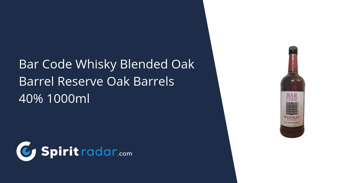 Bar Code Whisky Blended Oak Barrel Reserve Oak Barrels 40% 1000ml ...