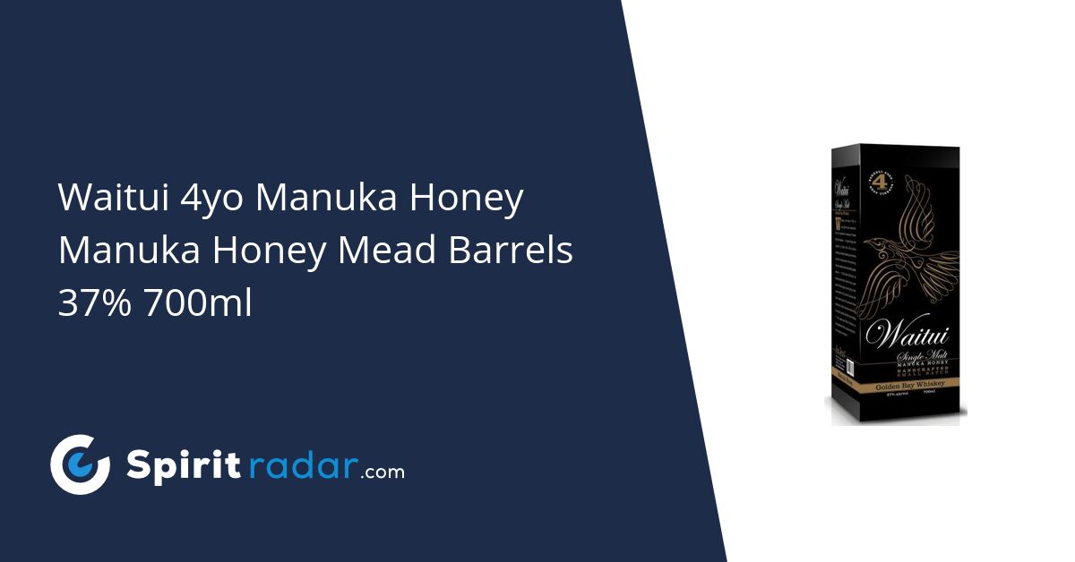 Waitui 4yo Manuka Honey Manuka Honey Mead Barrels 37% 700ml - Spirit Radar