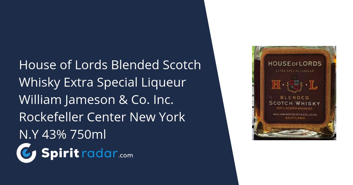 House of Lords Blended Scotch Whisky Extra Special Liqueur William ...