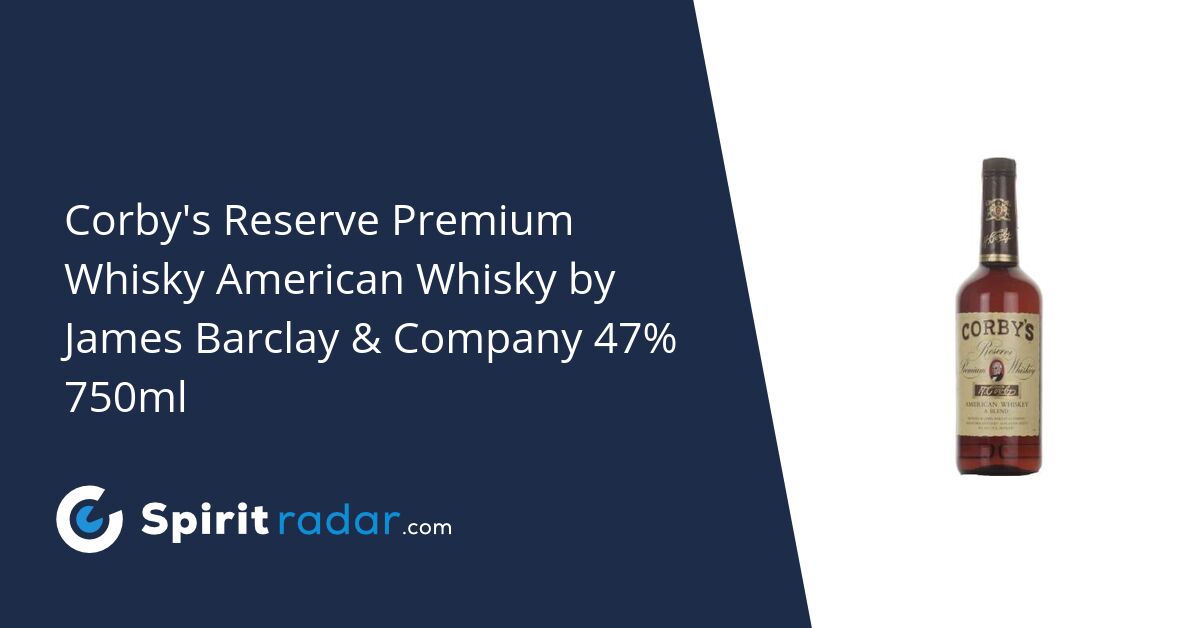 Corby's Reserve Premium Whisky American Whisky by James Barclay ...