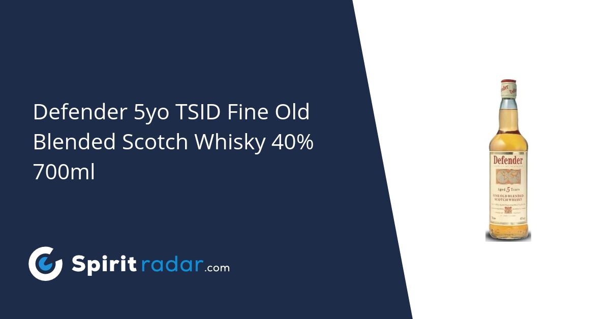 Defender 5yo TSID Fine Old Blended Scotch Whisky 40% 700ml - Spirit Radar