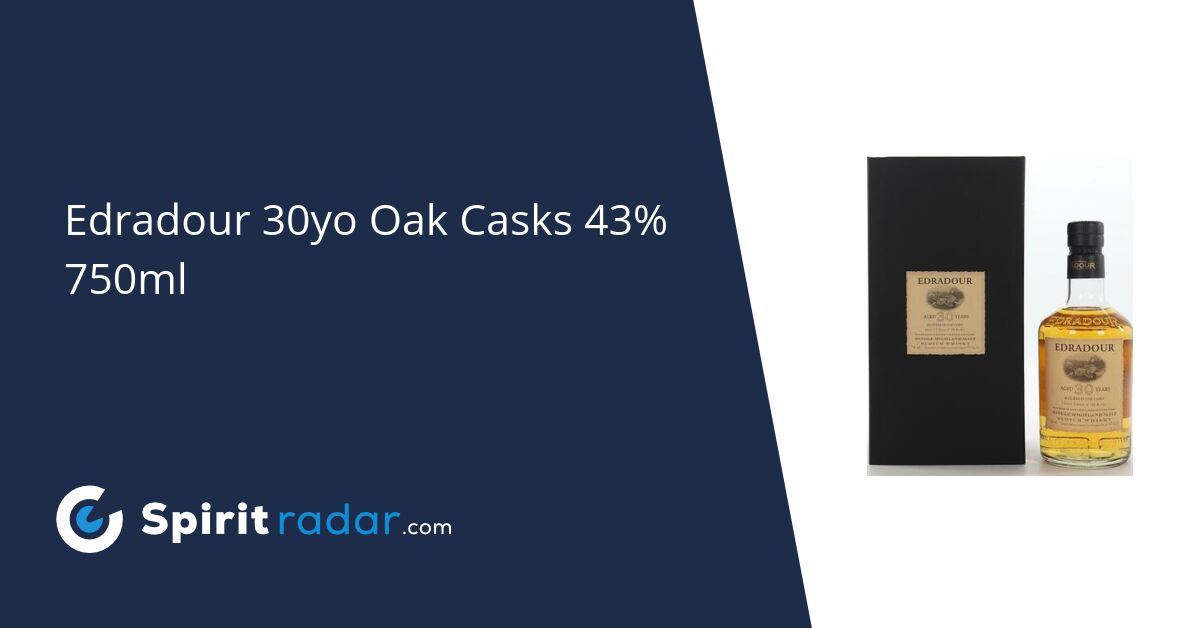 Edradour 30yo Oak Casks 43% 750ml - Spirit Radar