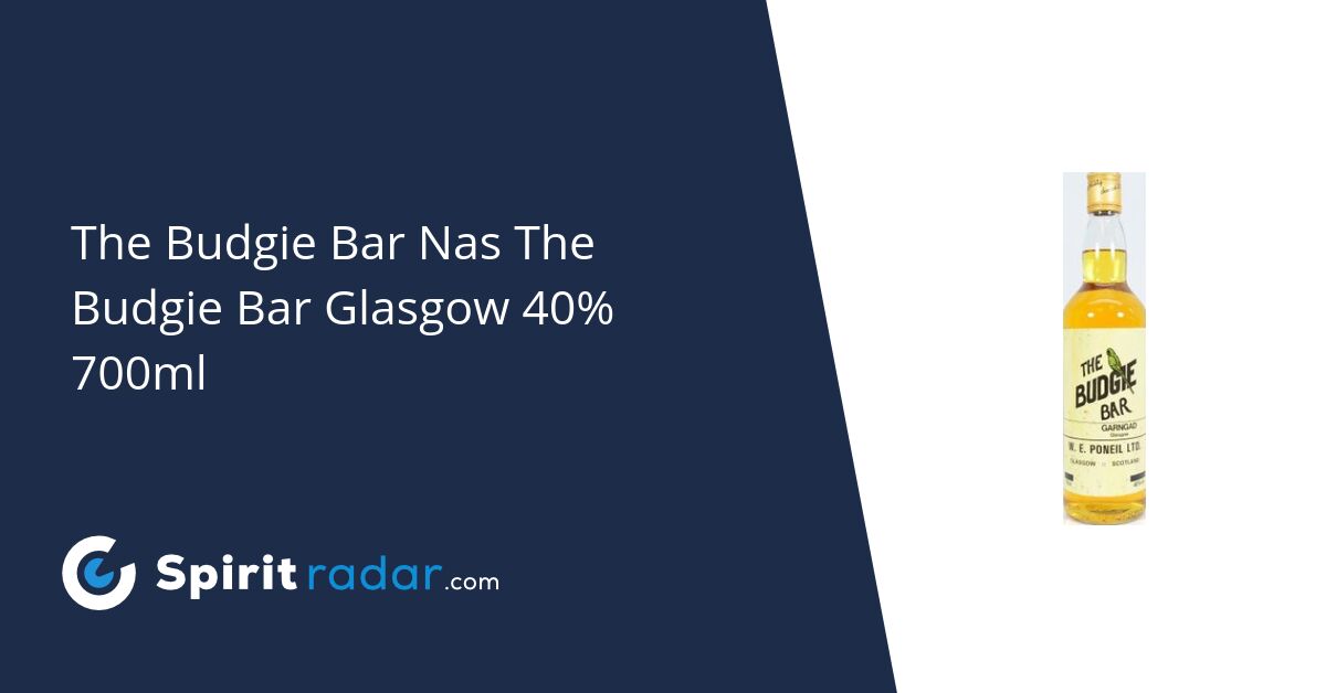 The Budgie Bar Nas The Budgie Bar Glasgow 40% 700ml - Spirit Radar