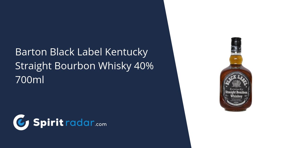 Barton Black Label Kentucky Straight Bourbon Whisky 40% 700ml - Spirit ...