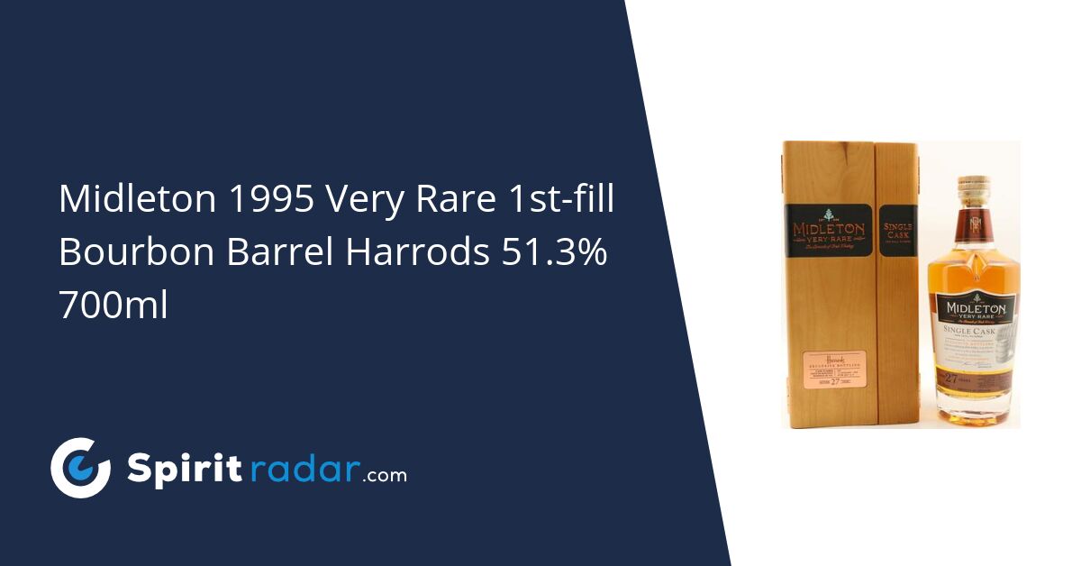 Midleton 1995 Very Rare 1st-fill Bourbon Barrel Harrods 51.3% 700ml ...