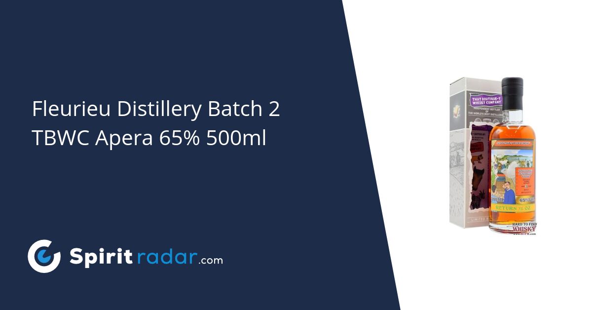 Fleurieu Distillery Batch 2 TBWC Apera 65% 500ml - Spirit Radar
