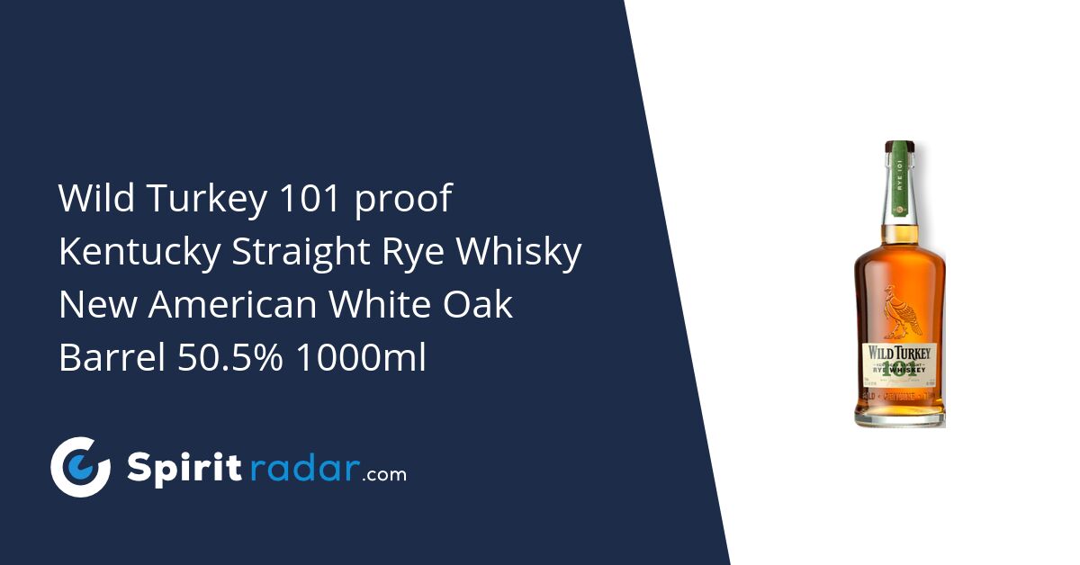 Wild Turkey 101 proof Kentucky Straight Rye Whisky New American White ...