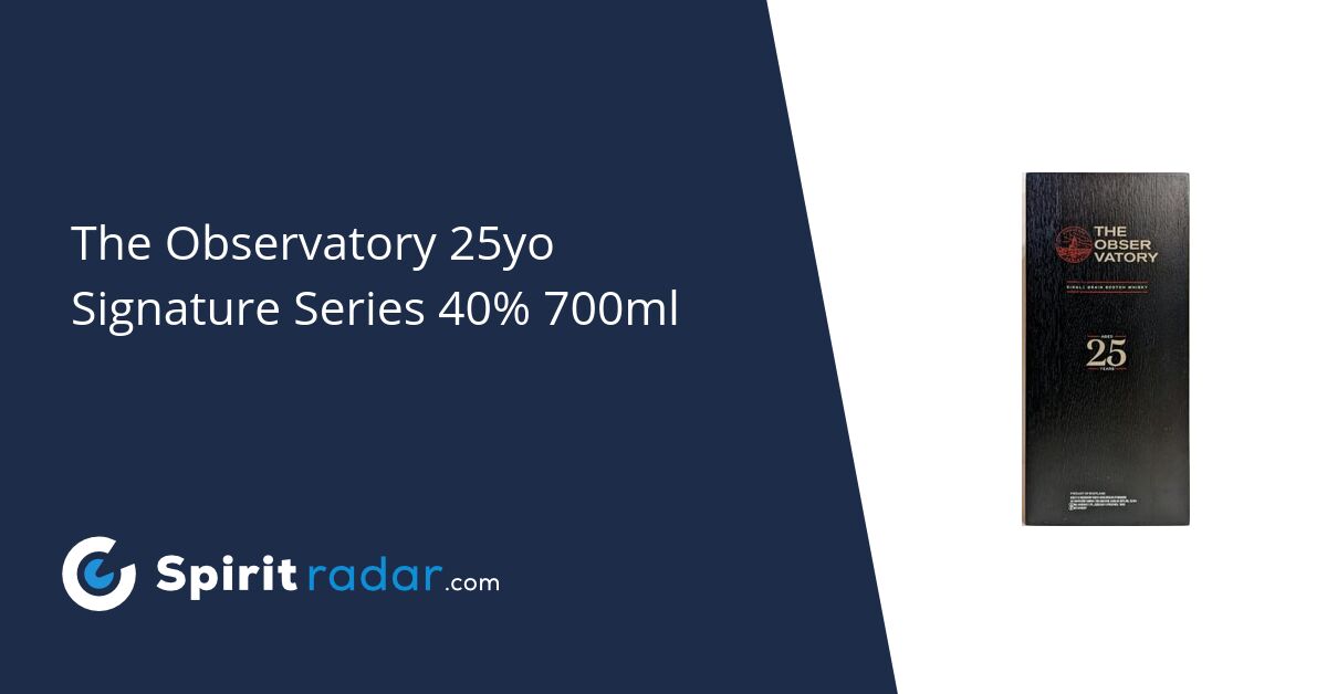The Observatory 25yo Signature Series 40% 700ml - Spirit Radar