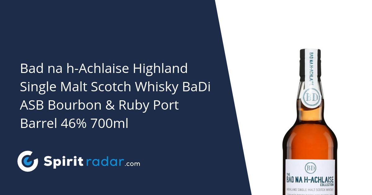 Bad na h-Achlaise Highland Single Malt Scotch Whisky BaDi ASB Bourbon ...