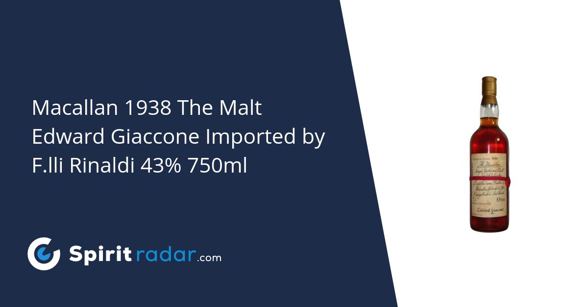 Macallan 1938 The Malt Edward Giaccone Imported by F.lli Rinaldi 43% ...