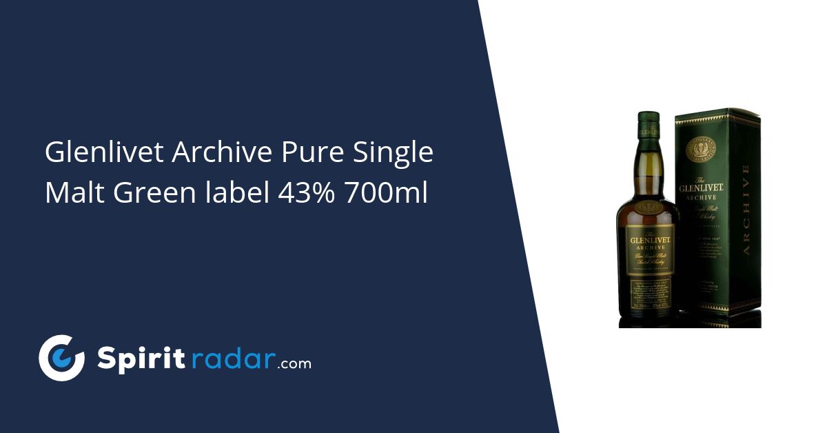 Glenlivet Archive Pure Single Malt Green label 43% 700ml - Spirit Radar