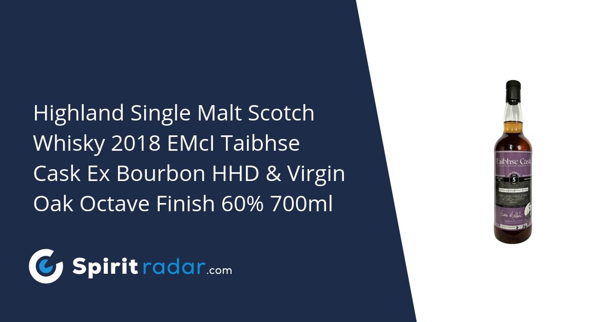 Highland Single Malt Scotch Whisky 2018 EMcI Taibhse Cask Ex Bourbon ...