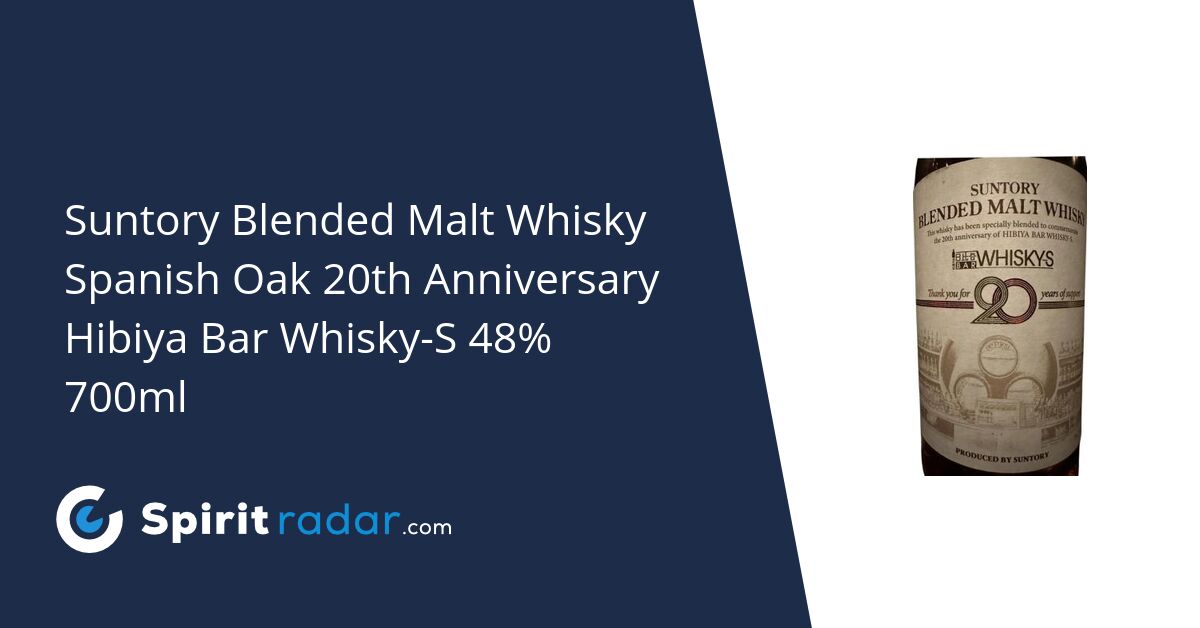 Suntory Blended Malt Whisky Spanish Oak 20th Anniversary Hibiya Bar Whisky-S 48% 700ml - Spirit ...