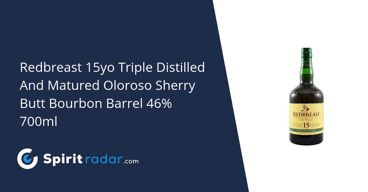 Redbreast 15yo Triple Distilled And Matured Oloroso Sherry Butt Bourbon ...