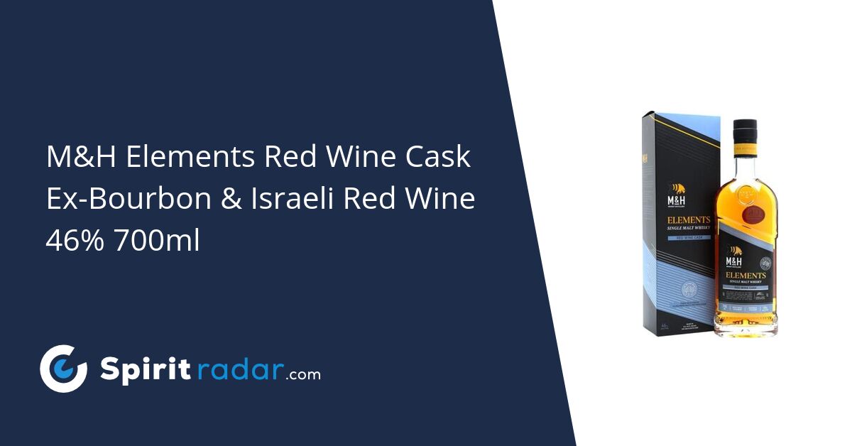 M&H Elements Red Wine Cask Ex-Bourbon & Israeli Red Wine 46% 700ml ...
