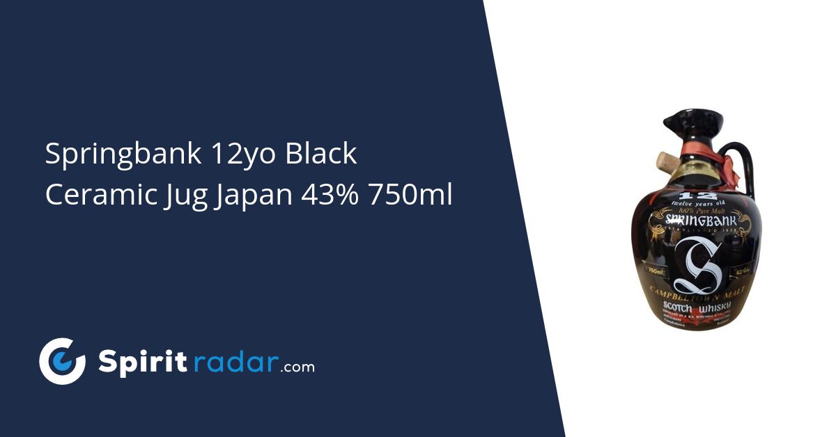 Springbank 12yo Black Ceramic Jug Japan 43% 750ml - Spirit Radar