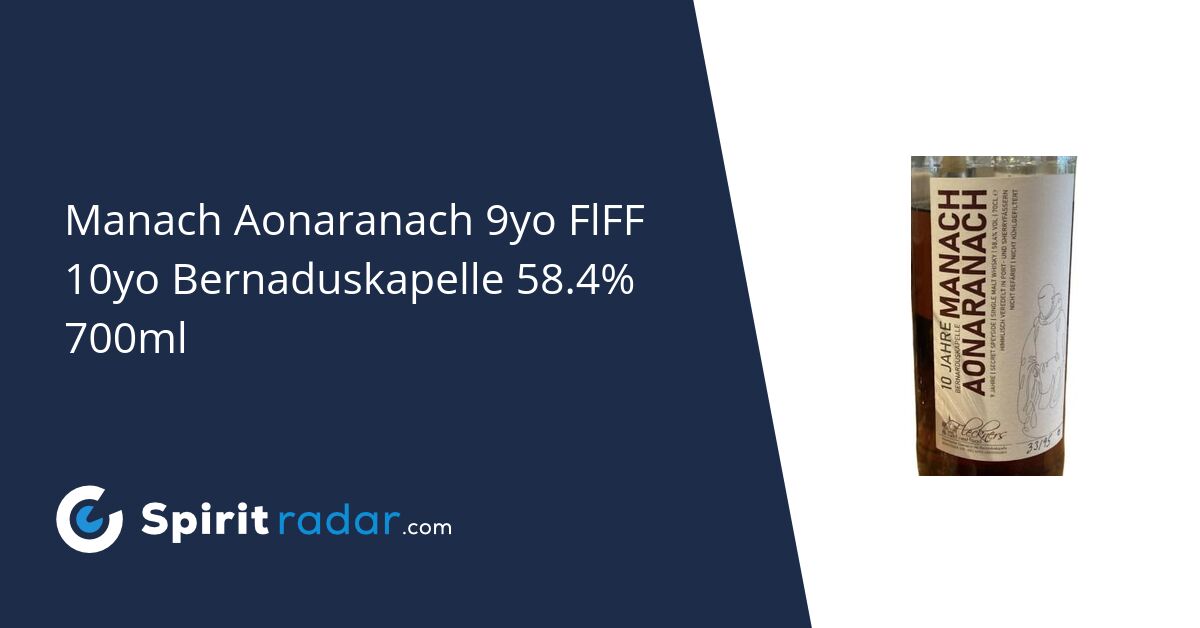 Manach Aonaranach 9yo FlFF 10yo Bernaduskapelle 58.4% 700ml - Spirit Radar