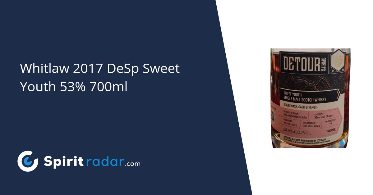 Whitlaw 2017 DeSp Sweet Youth 53% 700ml - Spirit Radar