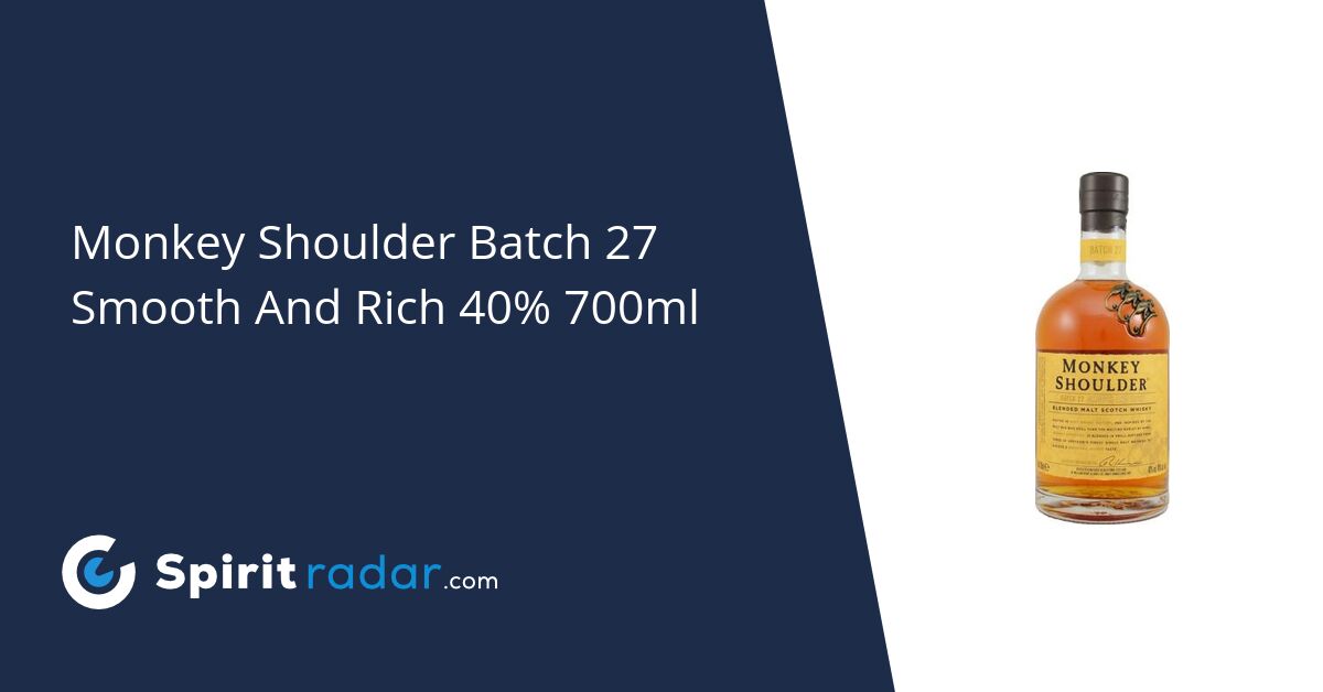 Monkey Shoulder Batch 27 Smooth And Rich 40% 700ml - Spirit Radar