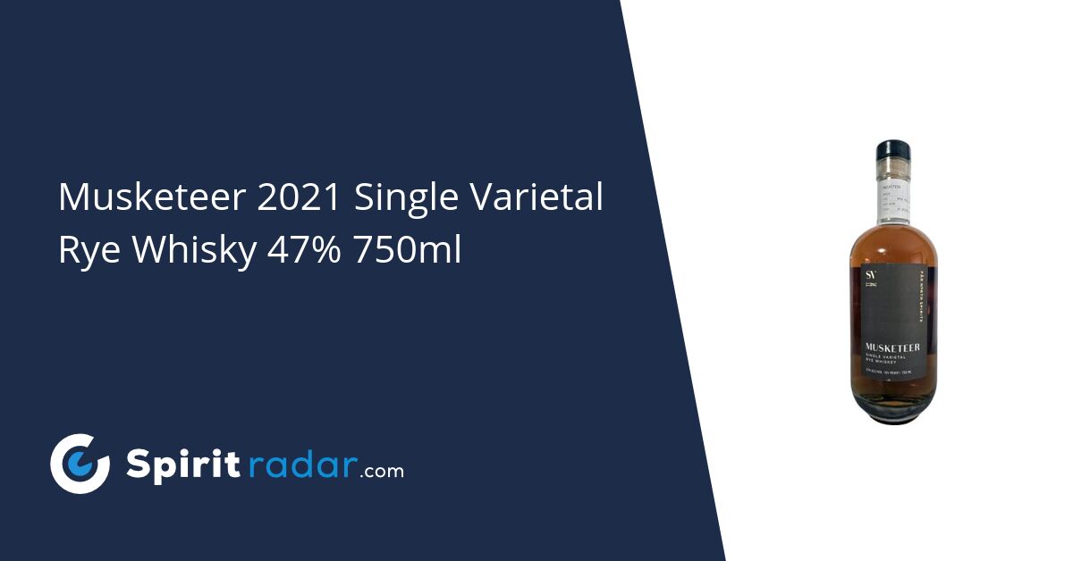 Musketeer 2021 Single Varietal Rye Whisky 47% 750ml - Spirit Radar