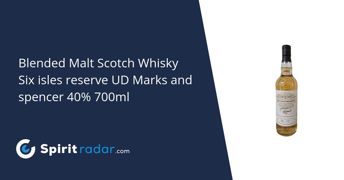 Blended Malt Scotch Whisky Six isles reserve UD Marks and spencer 40% 700ml - Spirit Radar