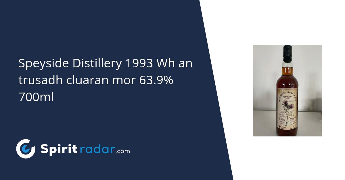 Speyside Distillery 1993 Wh an trusadh cluaran mor Sherry Butt Distel ...